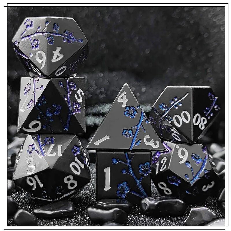 DnD Plum blossom Metal Dice Set, кубики Метал Для DnD И Настольных Ролевых Игр (дайсы ДнД)