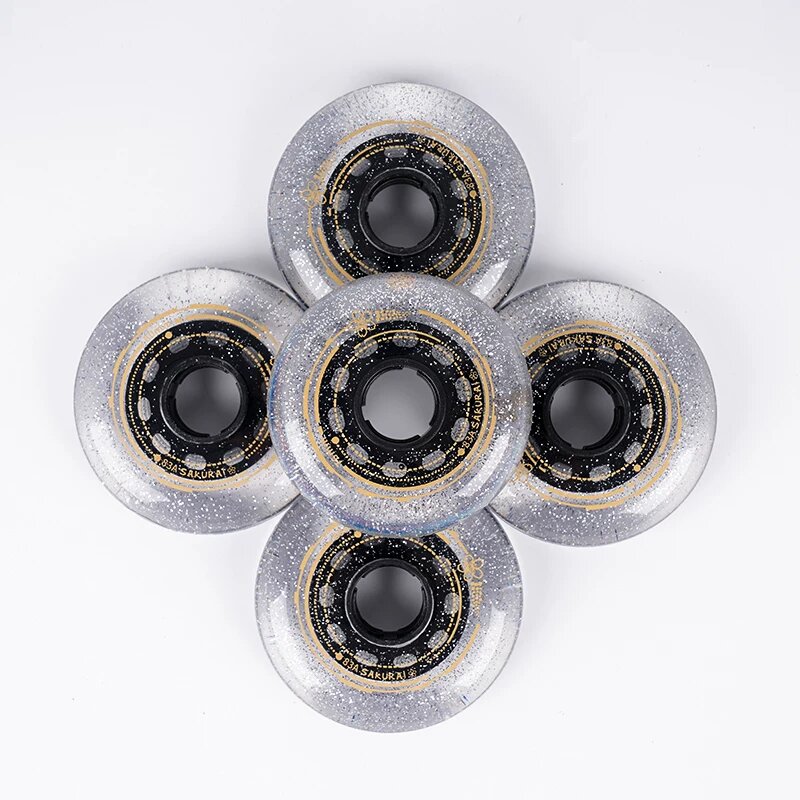 Колеса для роликов Sakura II Flat Flower Белые 72 мм 4 шт. Высокая эластичность и износостойкость