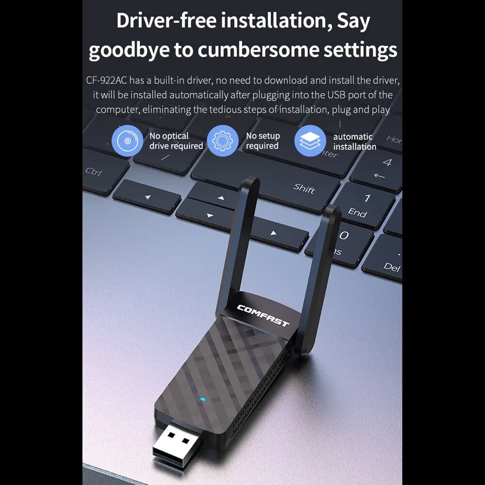 COMFAST922AC USB3.0 Адаптер Wi-Fi — фото 1