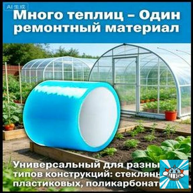 Лента для теплиц, 100 мкм, подходит для ремонта и упаковки, эластичная и надежная
