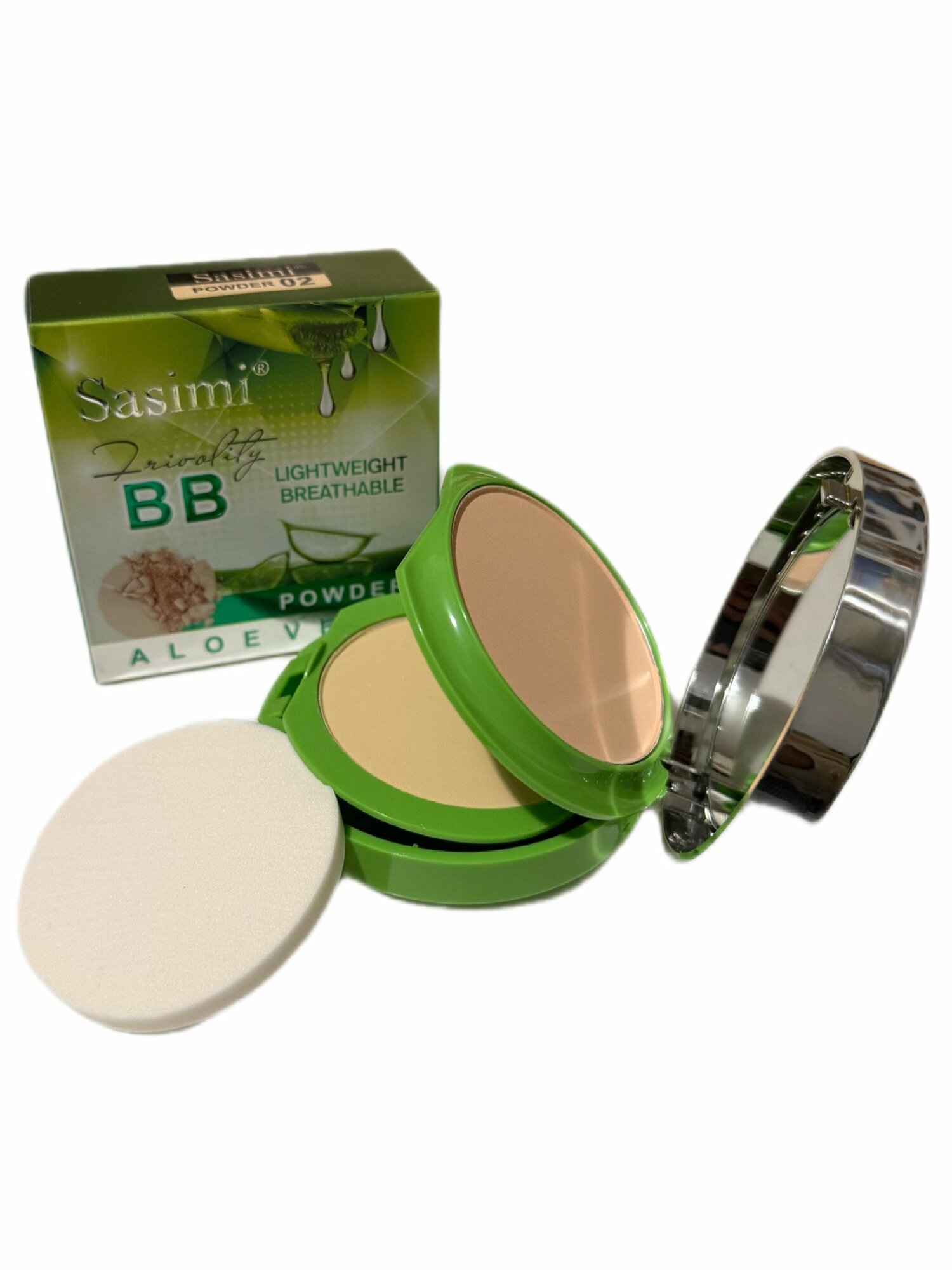 SASIMI ALOE VERA Пудра для лица BB 2 в 1 тон 02, 18 гр