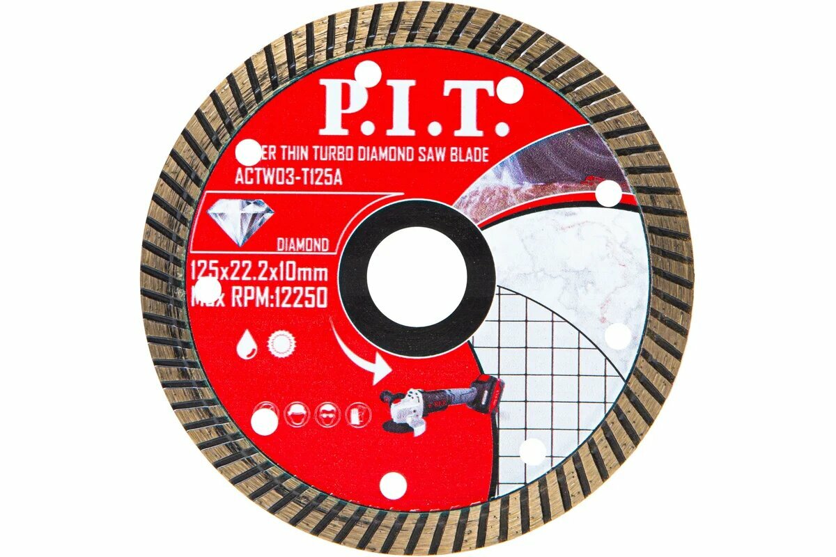 Диск алмазный отрезной Turbo P.I.T. 125x22.2x1.4 мм ACTW03-T125A