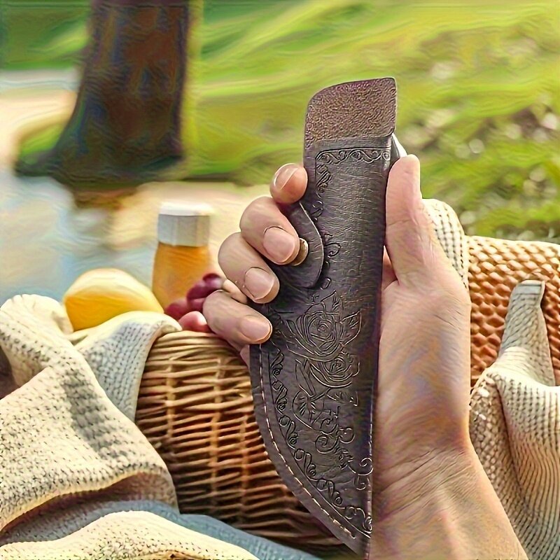 Чехол для ножа, водонепроницаемый, с цветочным узором, коричневый, многофункциональный, для кемпинга и активного отдыха