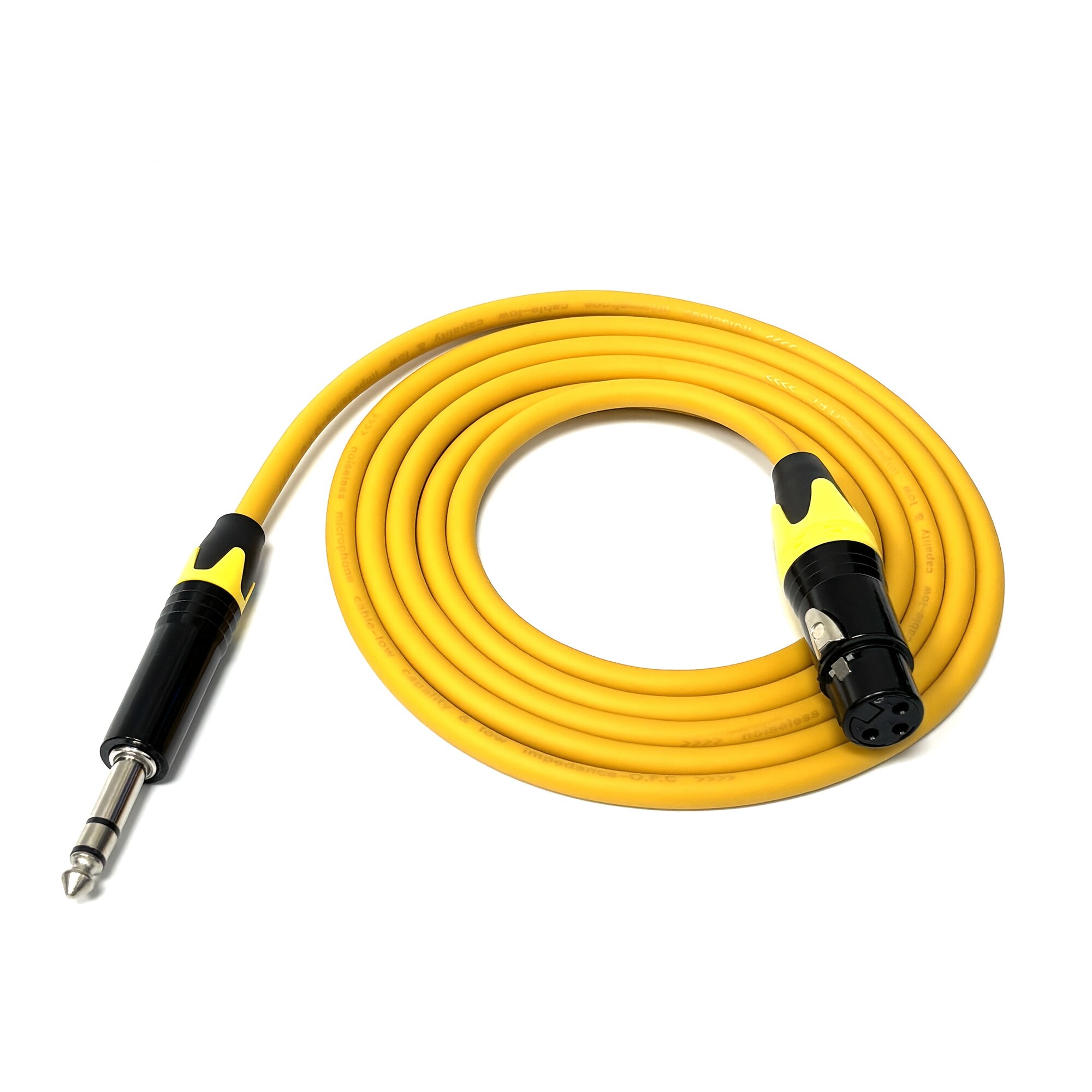Кабель XLR 3-pin (мама) на Jack 6.35 мм TRS стерео, желтый, 21.65 дюйма