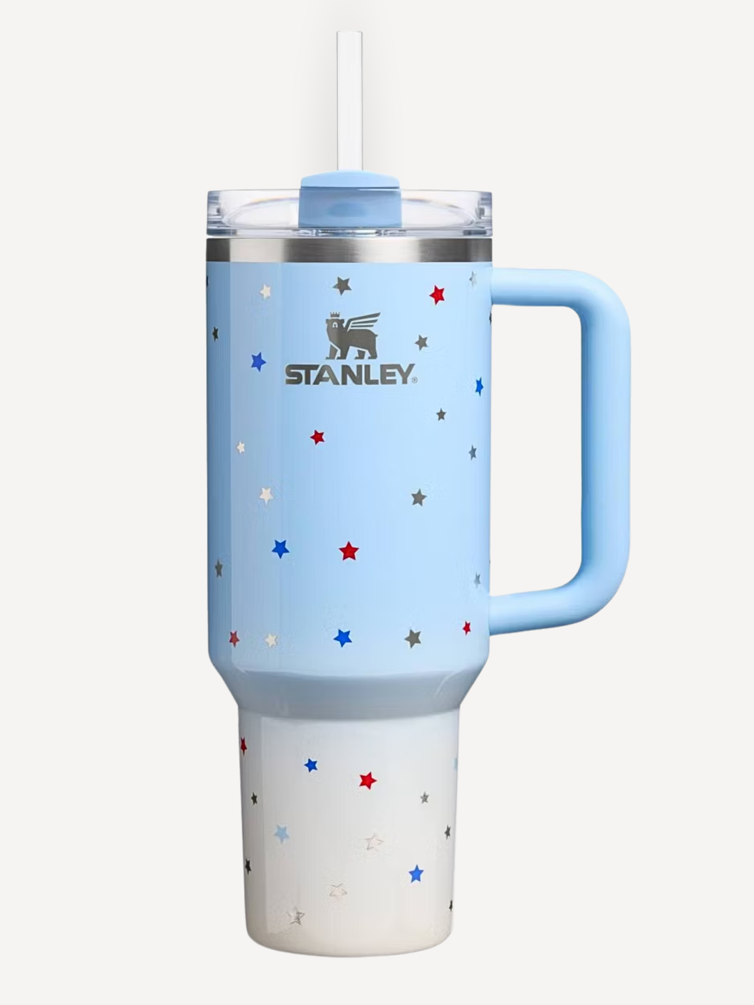 Термокружка Stanley Quencher H2.0 FlowState 1.18 л (40 oz), с трубочкой, цвет голубой градиент со звёздами (Ombre Starry Sparkle), оригинал США