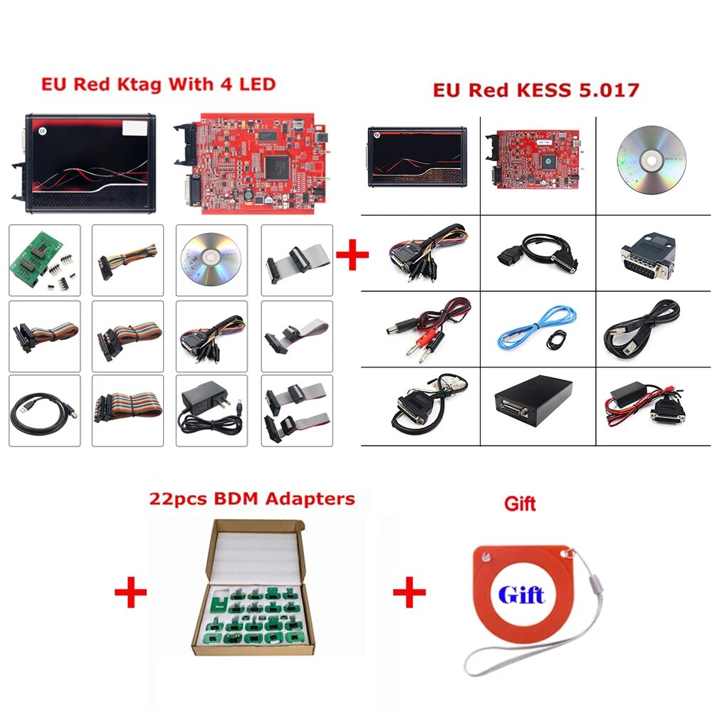 Автомобильная фотовспышка V7.020 KESS V5.017 EU, инструмент для настройки OBD2, KTAG KESS 22 Adapter