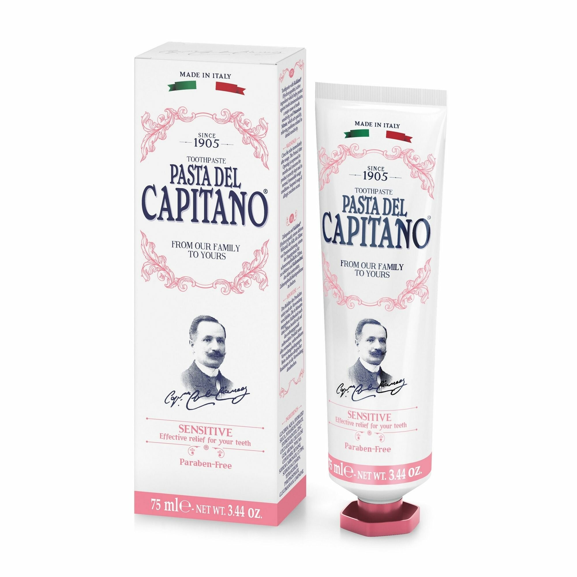 Паста зубная для чувствительных зубов Sensitive 1905 Pasta del Capitano 75мл