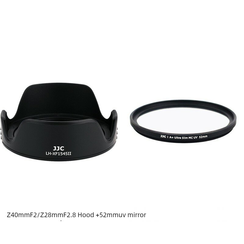 Солнцезащитный козырек для объектива Fujifilm XC 15-45mm/XF 18mm с 52-мм УФ-фильтром и черной рамкой совместим с