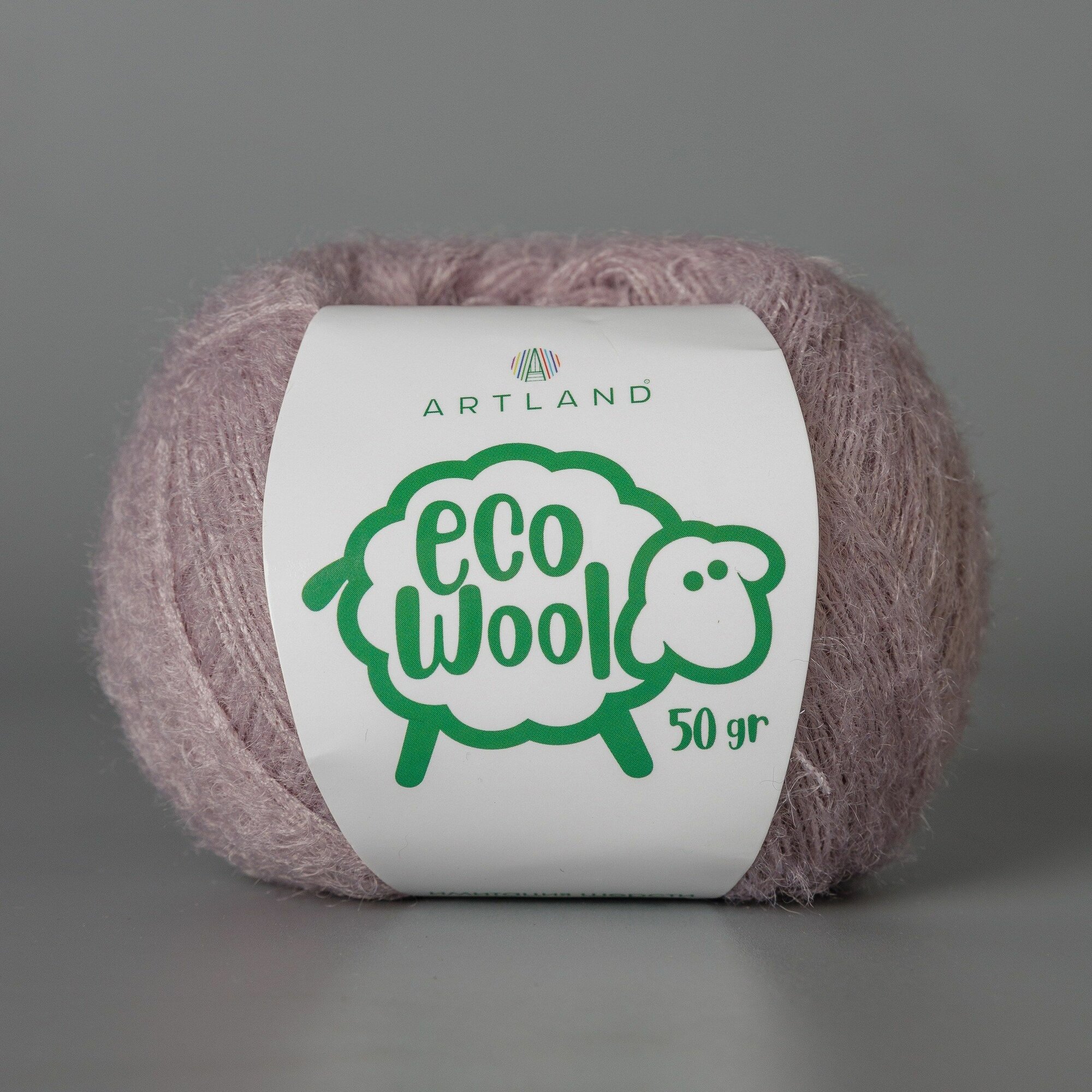Пряжа для вязания Artland Eco Wool 5 мотков (380 м, 50 гр), цвет 21 пыльная сирень