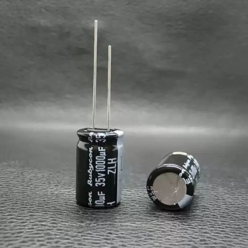 5 шт. 1000 мкФ 35В (1000UF 35V 12,5x20 мм) алюминиевый электролитический конденсатор Rubycon, серия ZLH, полностью новый, импорт из Японии, долгий срок службы