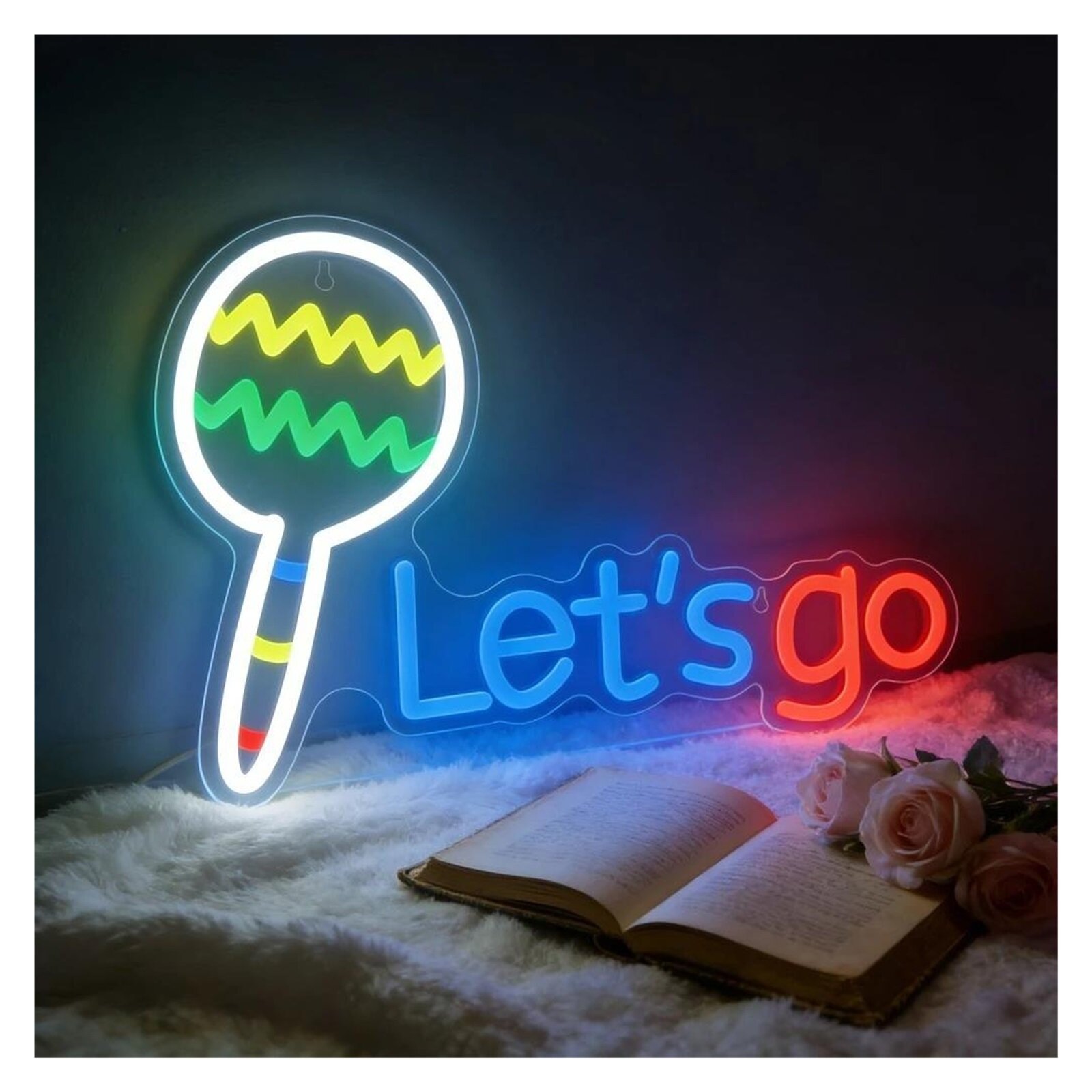 Let's Go Неоновая Вывеска 36смx23,9см