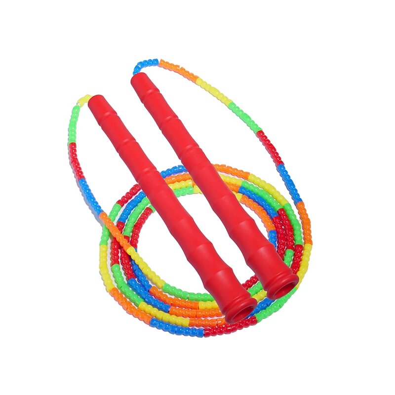 Saibeling Bamboo Joint Jump Rope 2.9m для школьных соревнований, красный с цветными бусинами