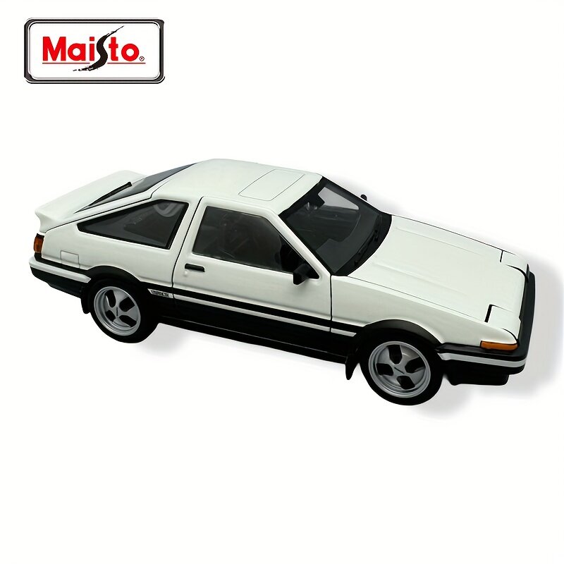 Модель автомобиля из сплава 1:24, белый спортивный кузов с черными элементами, заводной механизм, детализированный интерьер и экстерьер