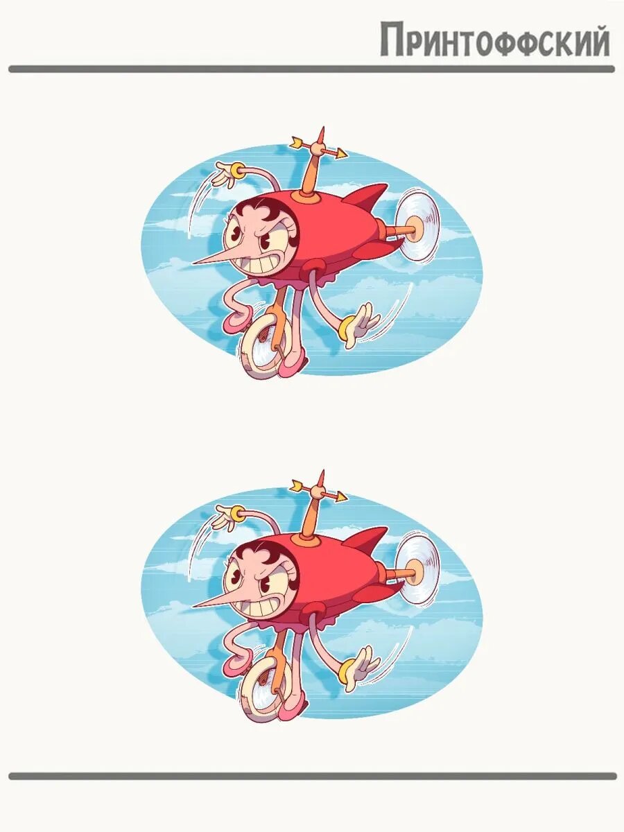 2-е (Две) Термонаклейки cuphead капхед хильда берг hilda