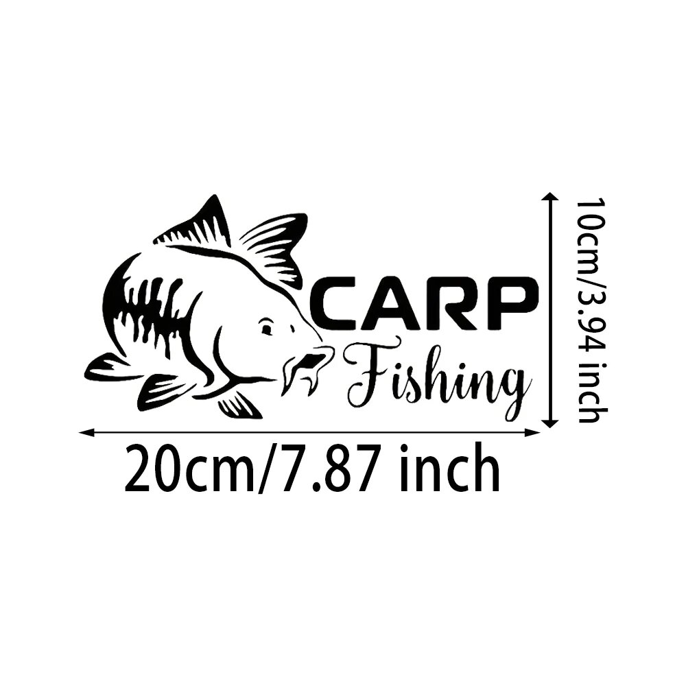Наклейка на авто "Carp Fishing", 20x10см, черная