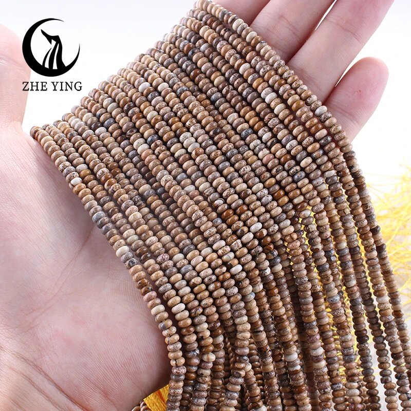 Бусины из фельдшпата ZHEYING 2x4 мм, 10 нитей 25Picture jasper
