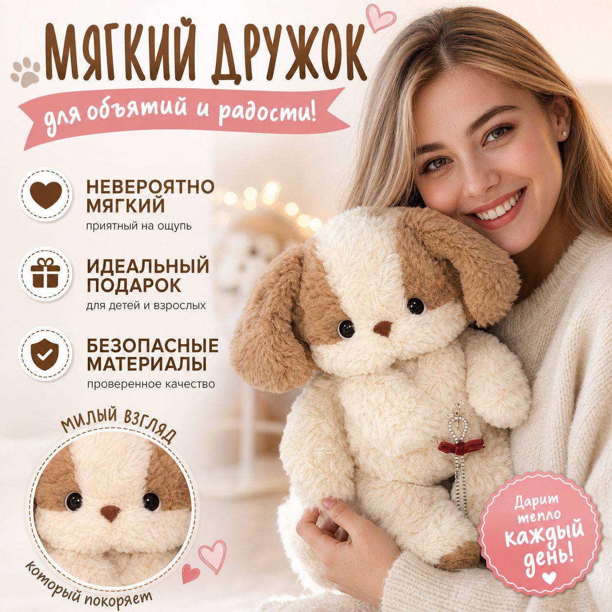 Плюшевая подушка в виде собаки, мягкая игрушка для сна, декоративный сувенир в подарок