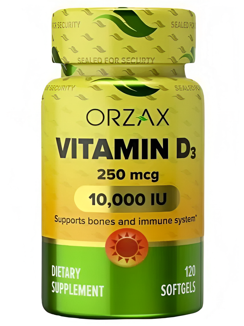 Орзакс Витамин Д3 10000Ед / Orzax Vitamin D3 10000 IU (120 гел. капс)