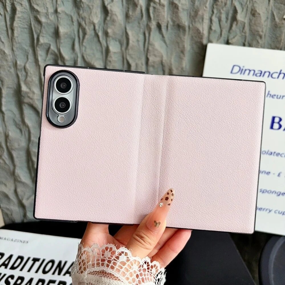 Кожаный чехол Zfold8 для Samsung Galaxy Z Fold 8 Ultra, ZFold 8Wide, 7, 6, Галакси З Фолд 8, Розовый