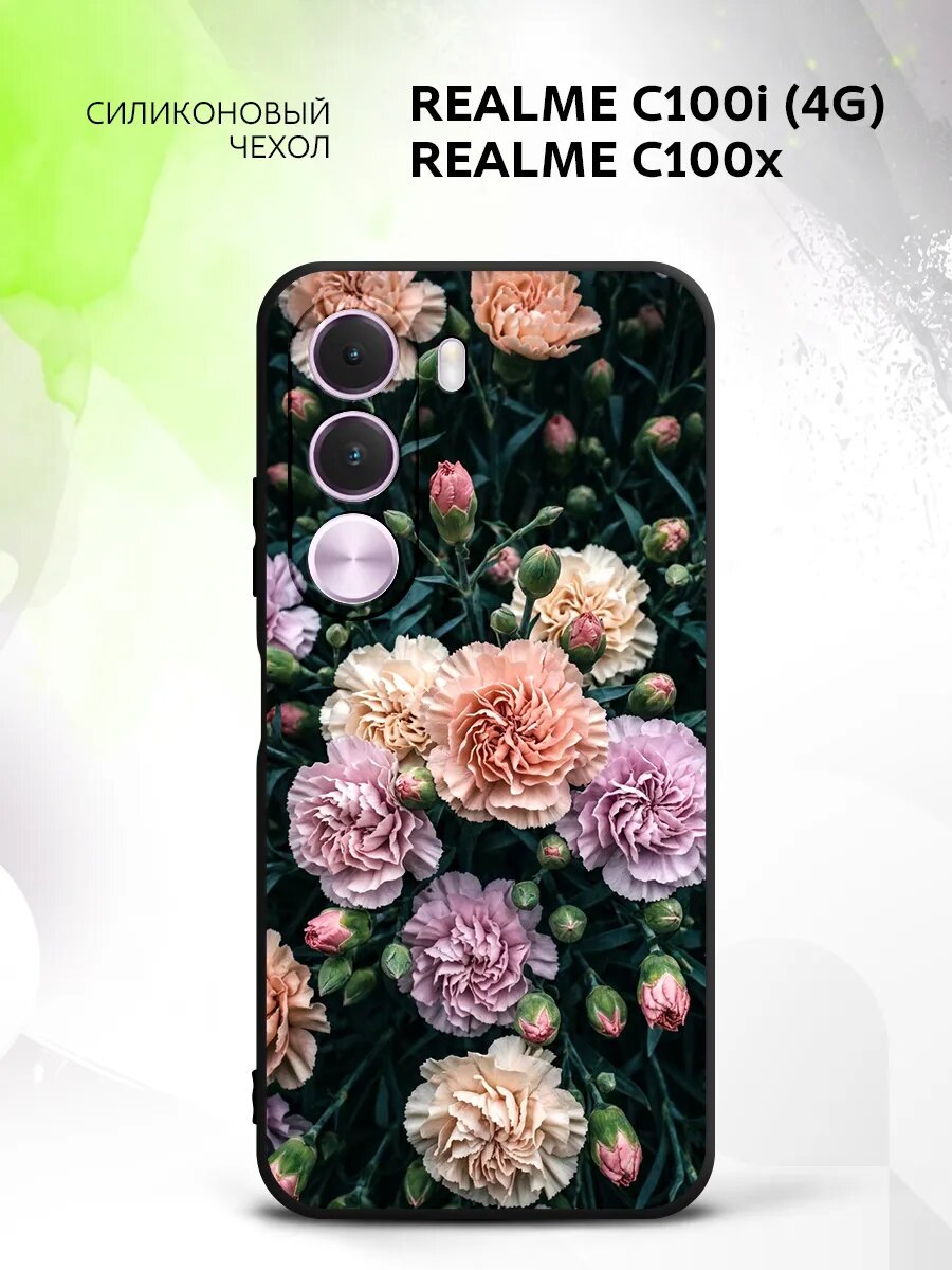 Чехол на Realme C100i (4G)/C100x, Реалми С100и (4Г)/ С100икс бампер, противоударный, с картинкой розы