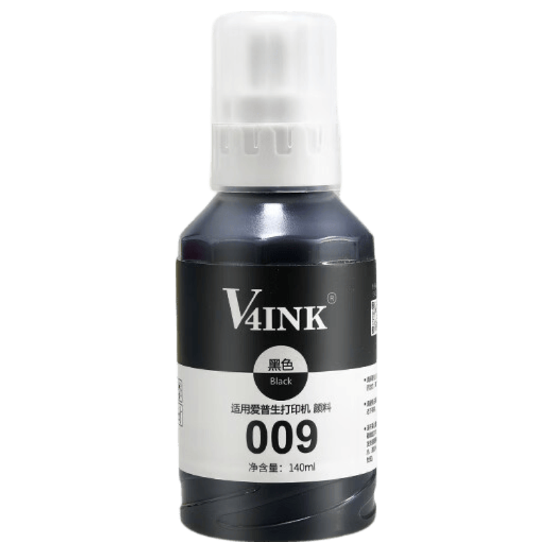 Чернила V4INK 009 черного цвета для струйных принтеров Epson 140 мл совместимые с моделями L15158 L15168 M15147 M15188