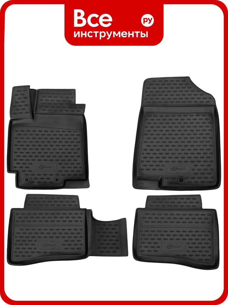 Коврики в салон Element KIA Rio, 2011-2014, 2014-2016, 3D, 4 шт. FORMAT.3D.25.38.210h
