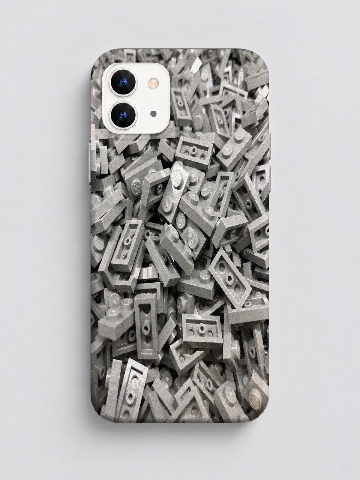 Прозрачный чехол на iphone 12 LEGO кирпичики