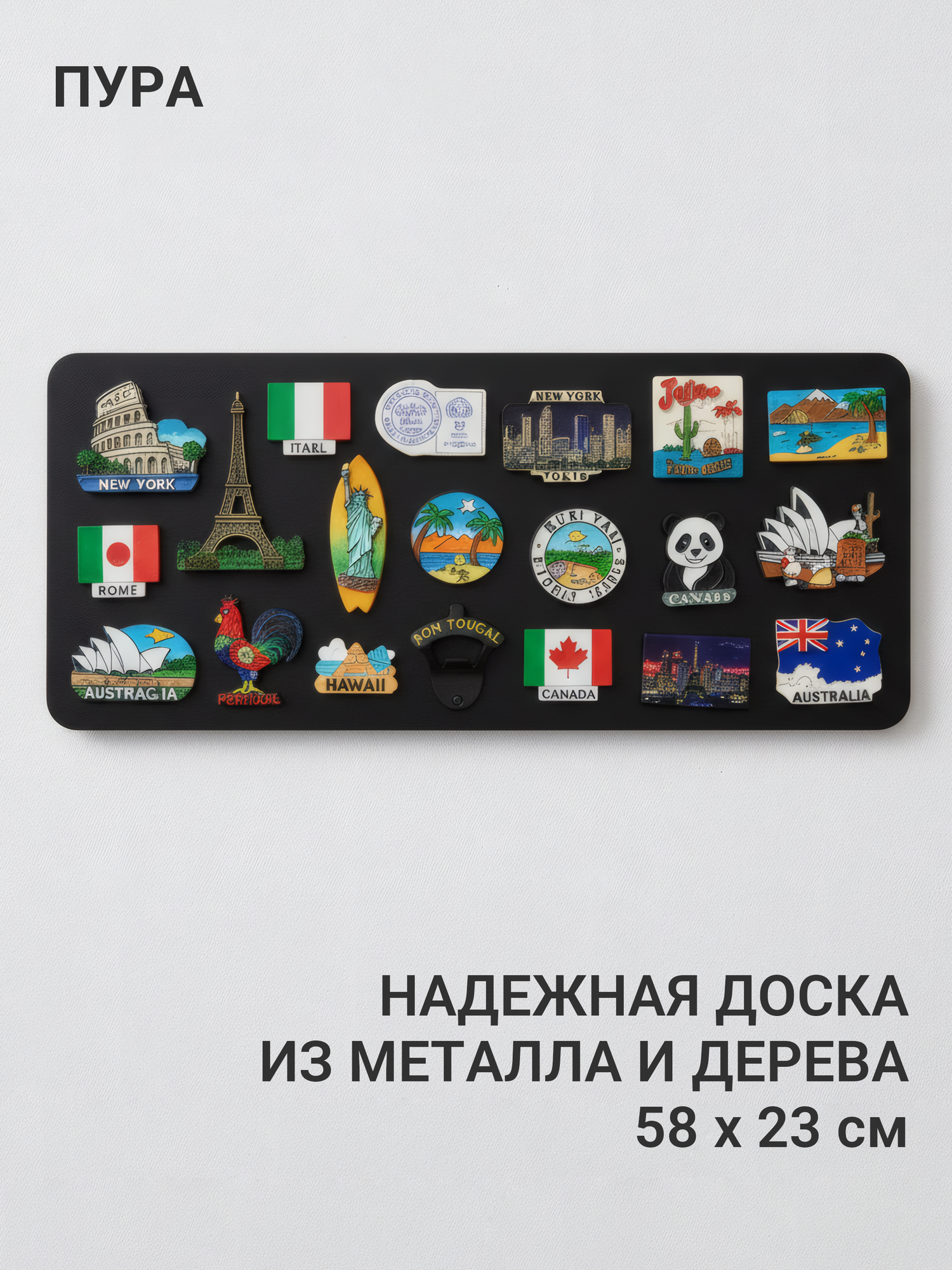 Доска магнитная для магнитов из путешествий