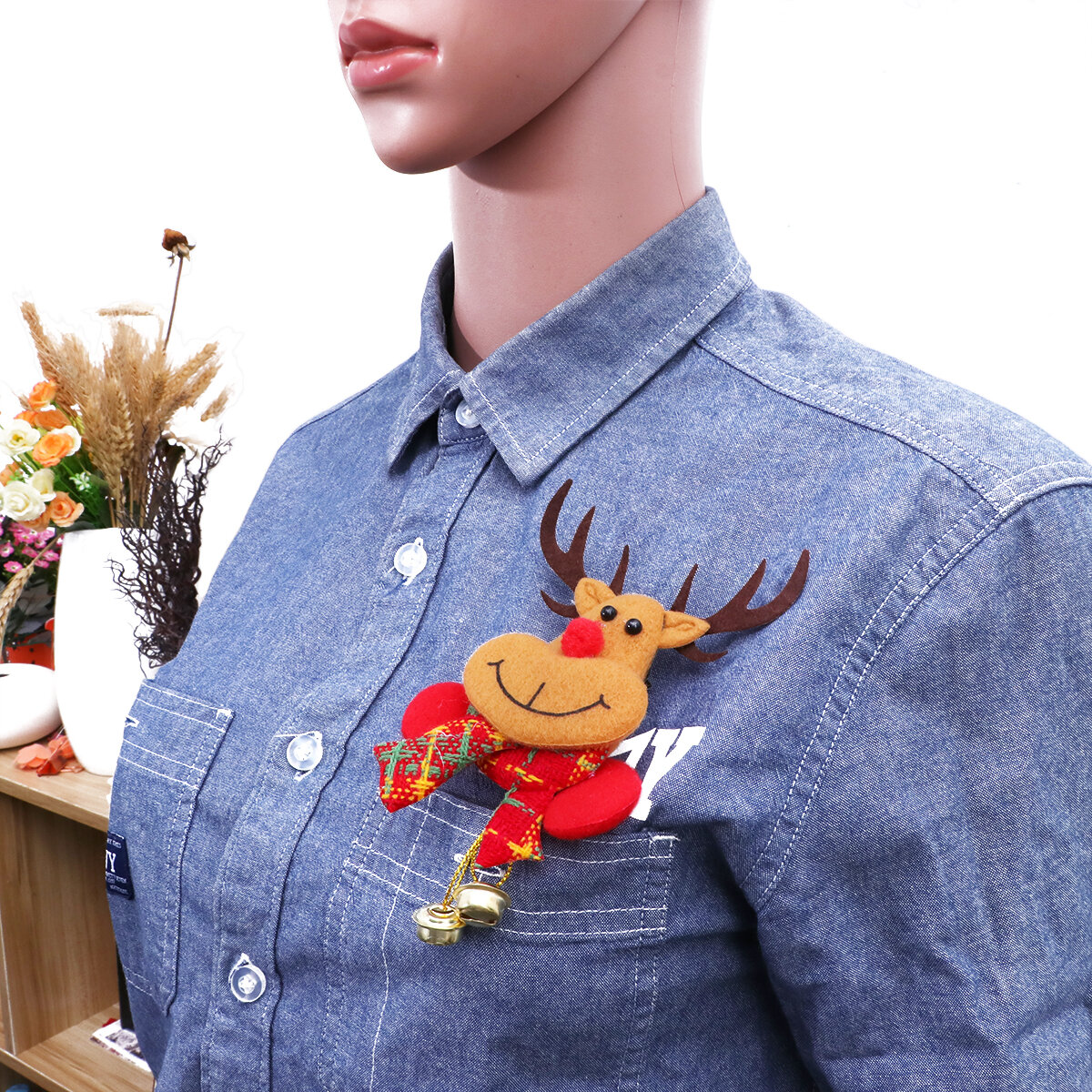 Брошка В Forme Оленя С Подсветкой И Колокольчиком Для Праздничных Торжеств Christmas Party Size M
