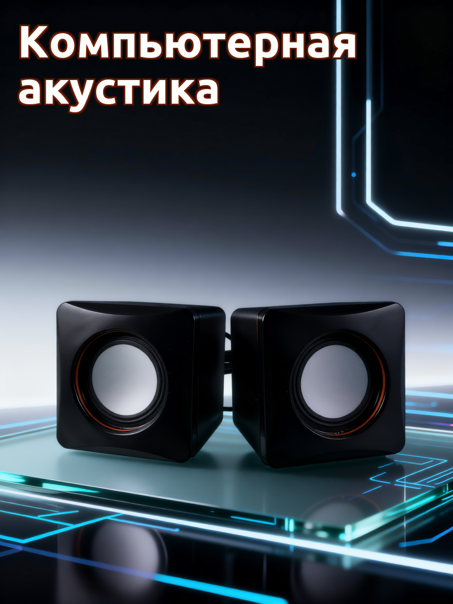 Пар Мини Проводных Колонок USB Десктоп Компьютерные Колонки Портативная Аудио Система 7.00X7.00X6.50CM