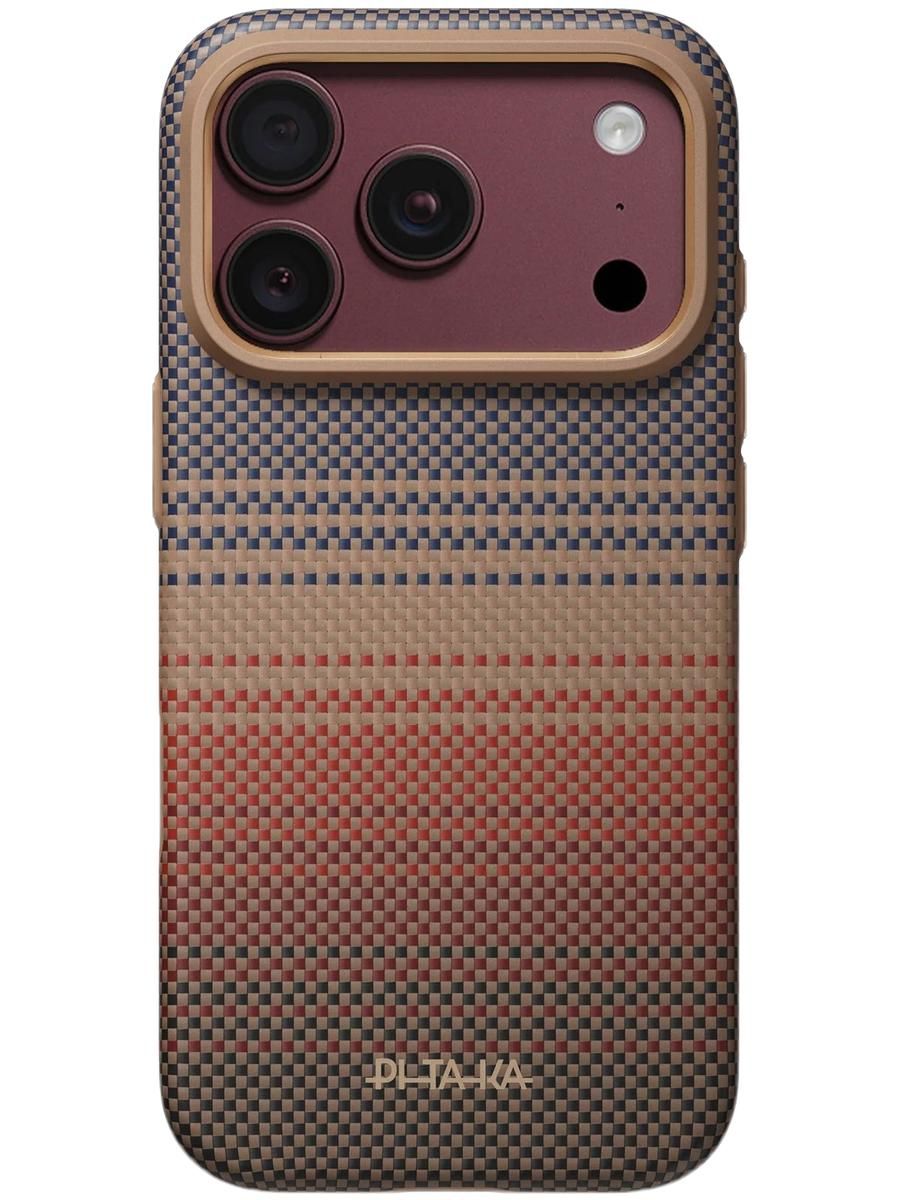 Премиум противоударный чехол PITAKA для iPhone 17/18 Pro, Ultra Guard (Sunset) Коричневый
