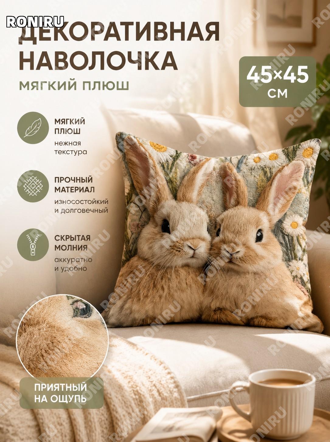 Чехол для подушки JIAX140-26 45×45 см без наполнителя, плюшевый декоративный чехол с эффектом вышивки для дивана!