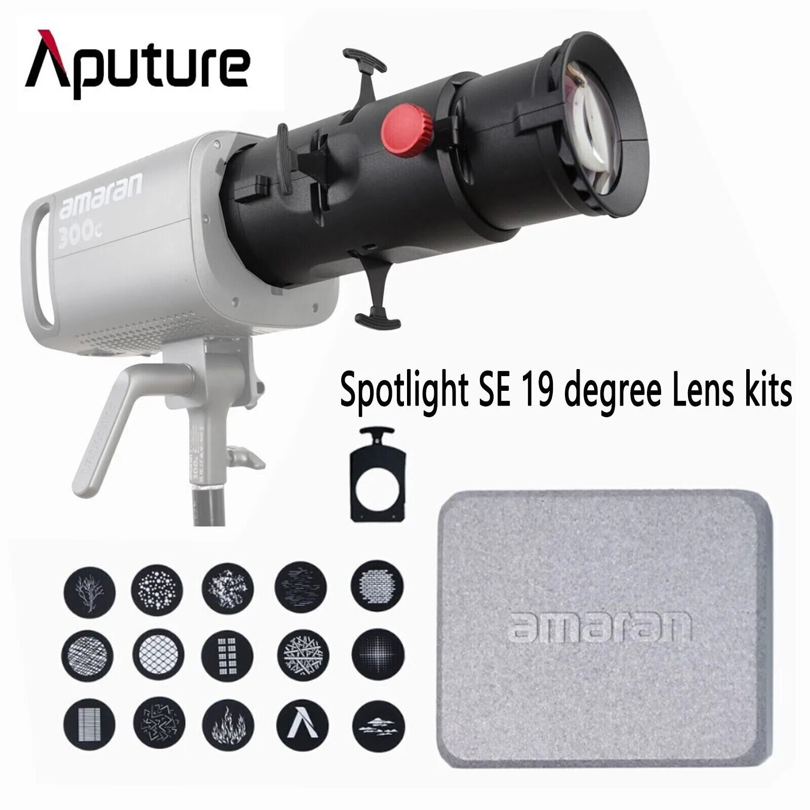 Amaran Spotlight SE 19 Lens Kit Проекционный объектив-модификатор для Amaran 300C 150C 200X S 60X S и других светильников Bowens Mount мощностью не более 300 Вт, от aputure