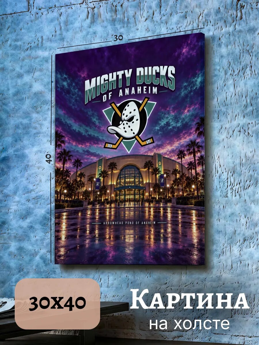 Картина Постер Хоккей НХЛ NHL 40x30 Анахайм Дакс