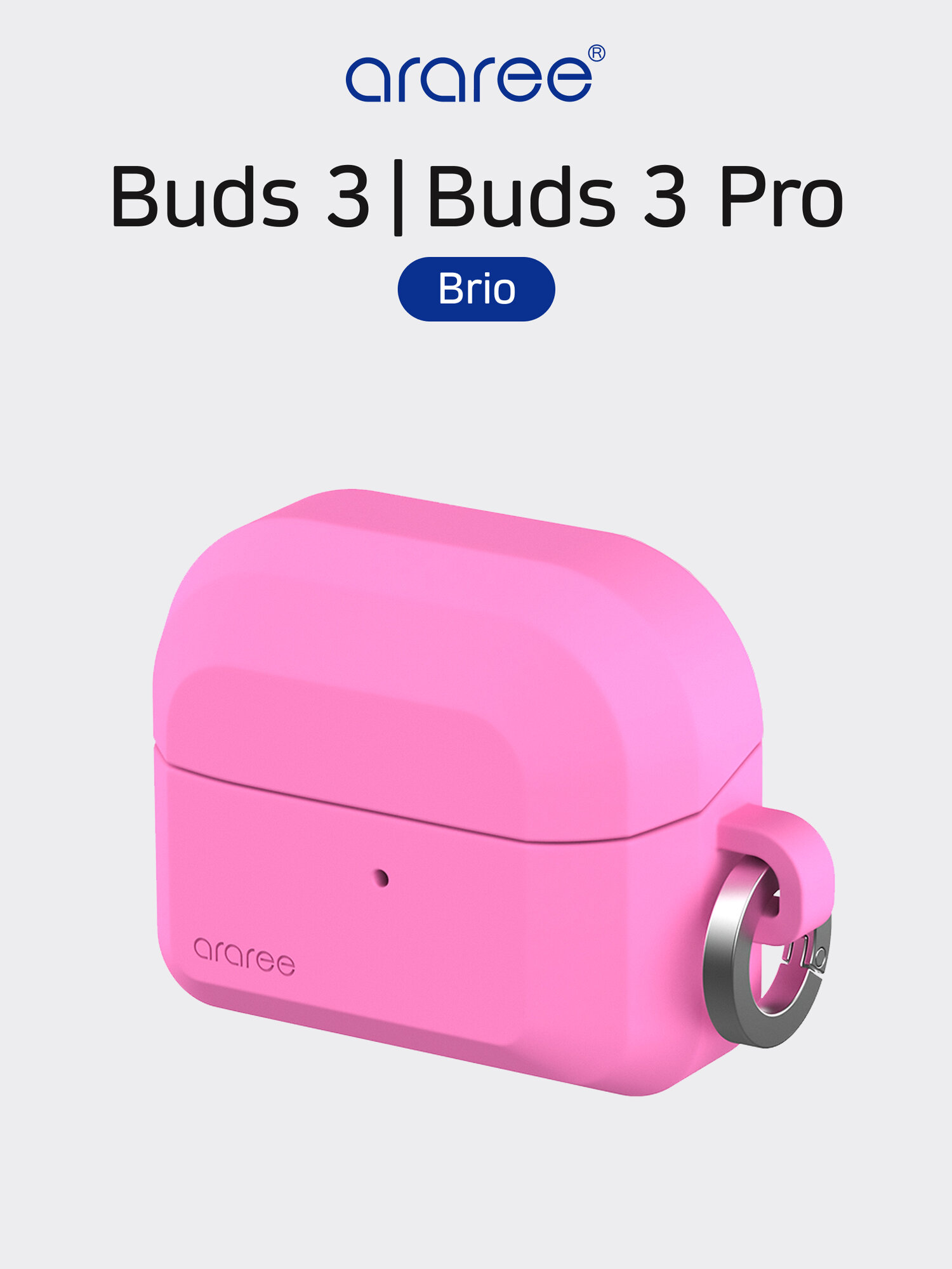Чехол защитный Araree Brio для Samsung Galaxy BUDS 3 / BUDS 3 PRO, поликарбонат/силикон, розовый