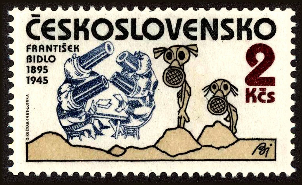 (1985-027) Марка Чехословакия "Конференция по разоружению" Художник как боец сопротивления III