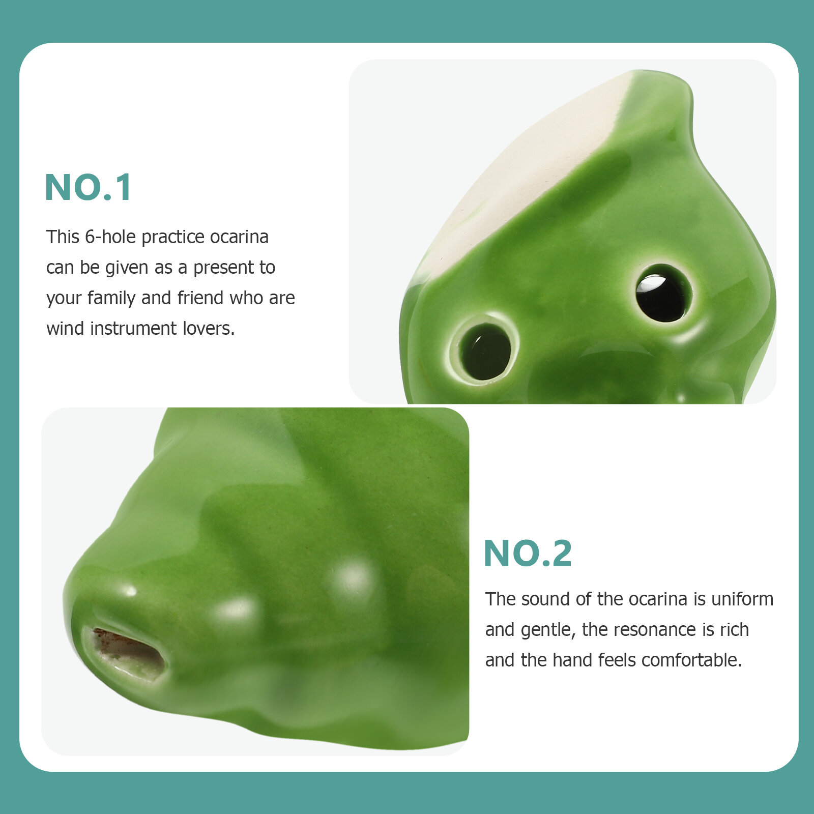 Ocarina С 6 Отверстиями В Forme Гitus Декоративный Дизайн Инструмент Для Начинающих 9.00X6.00X4.00Cm