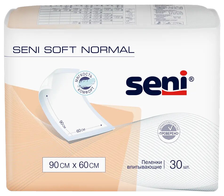Seni Soft Normal простыни (пеленки) 60х90см 30 шт