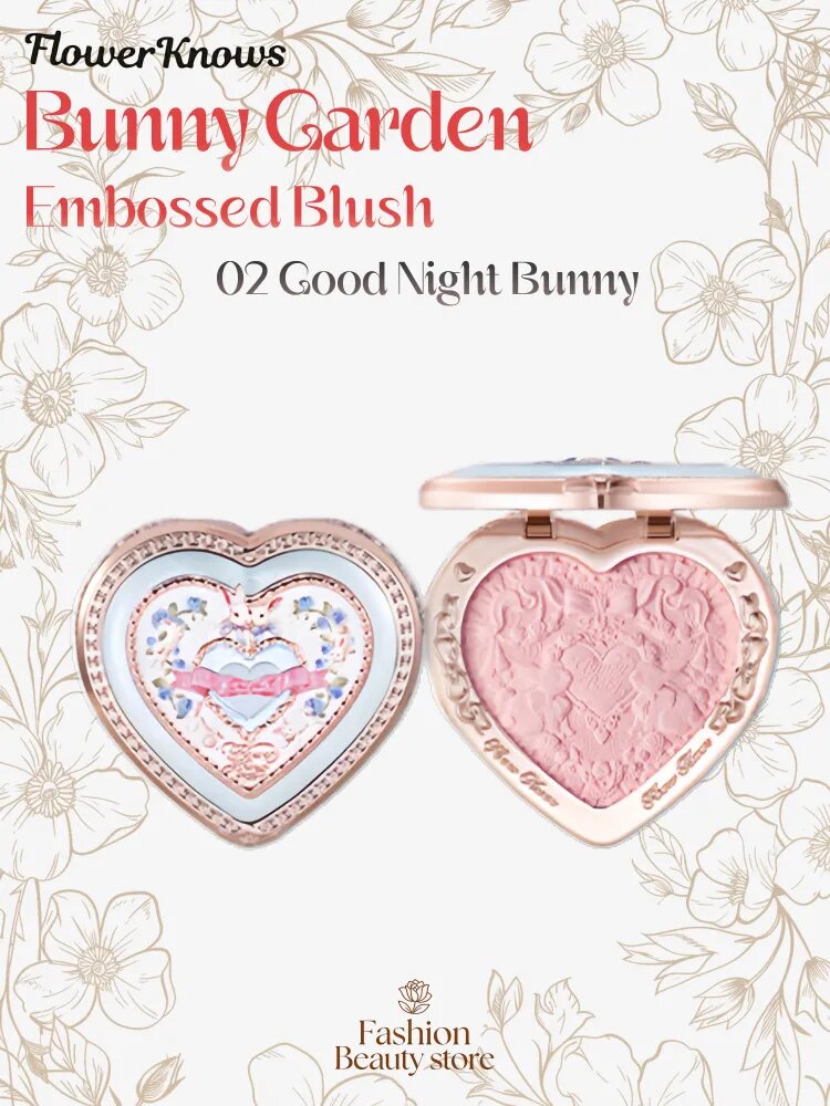 Flower Knows Bunny Garden Embossed Blush, шелковистая пудра с оттиском лепестков, которая делает ваши щеки похожими на поцелованные садовым ветерком.