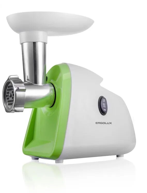Мясорубка ERGOLUX ELX-MG01-C34, белый/ салатовый