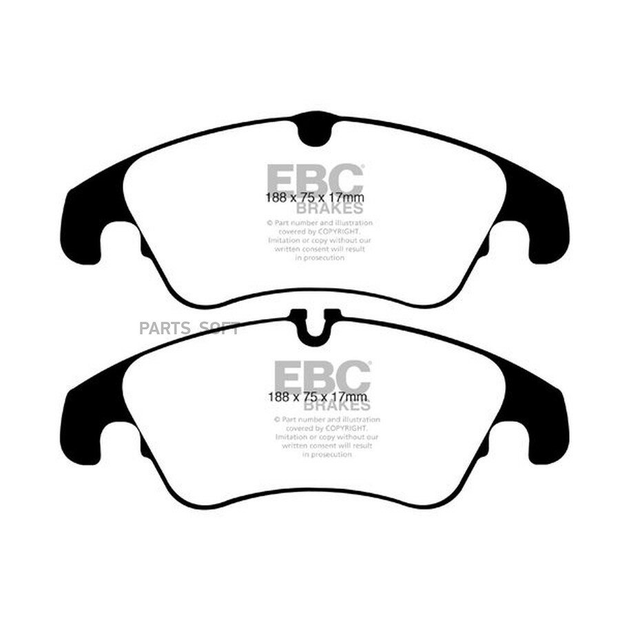 Накладки тормозные от официального дистрибьютора, EBC-BRAKES, артикул DP41986R