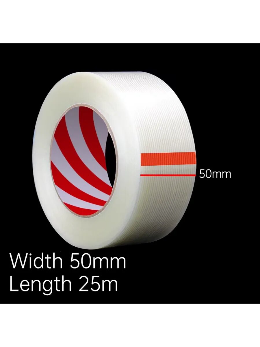 Прозрачная усиленная монтажная лента Белый, 50mm Width-25m