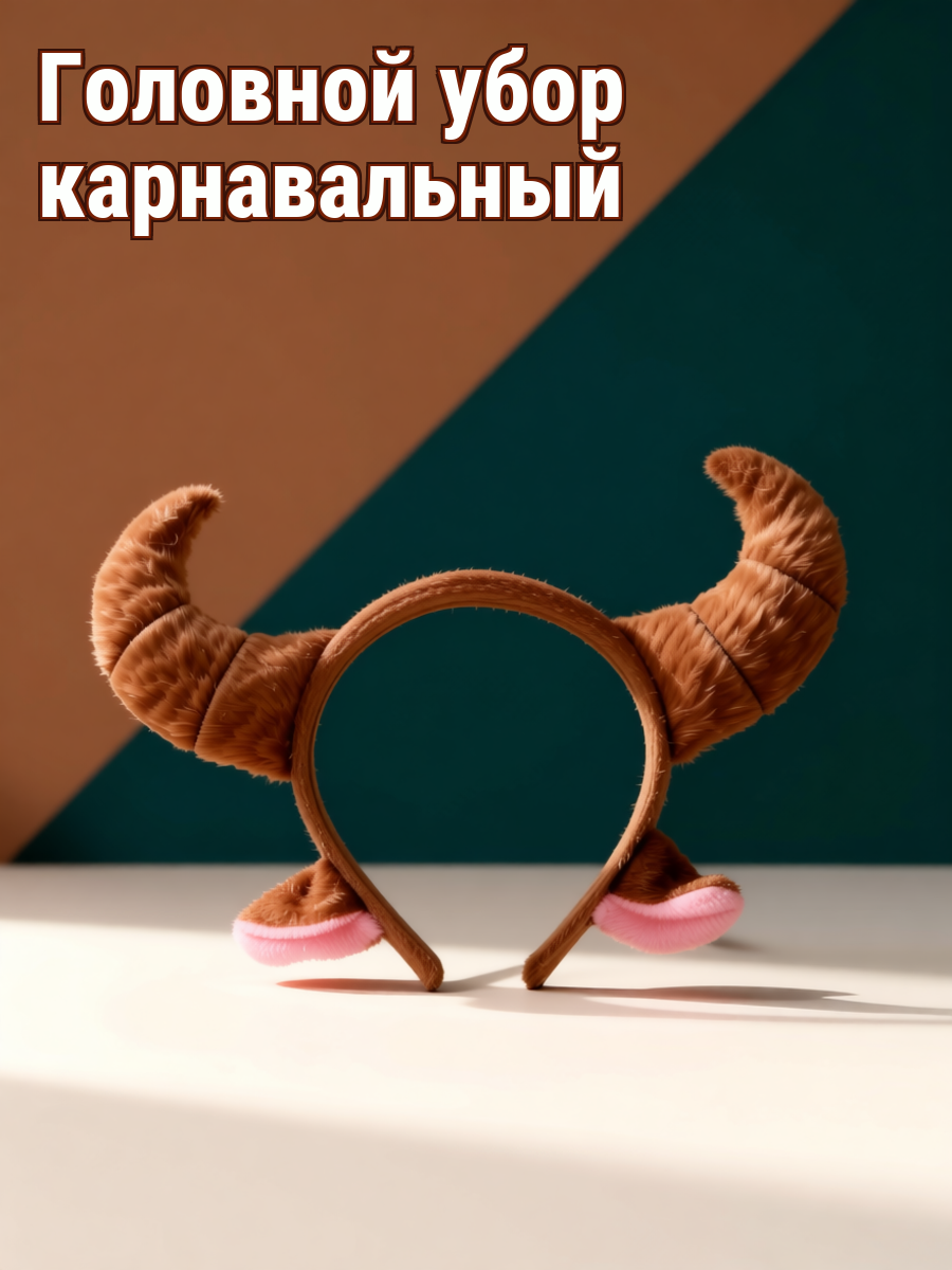 Набор из ткани с рогами быка для декорирования детского костюма на хэллоуин