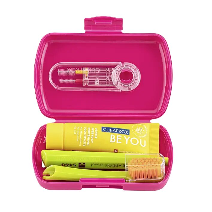 Curaprox Be You Дорожный набор CS5460 yellow 10 мл, CPS prime 07, CPS prime 09, UHS425, красный бокс 1 уп