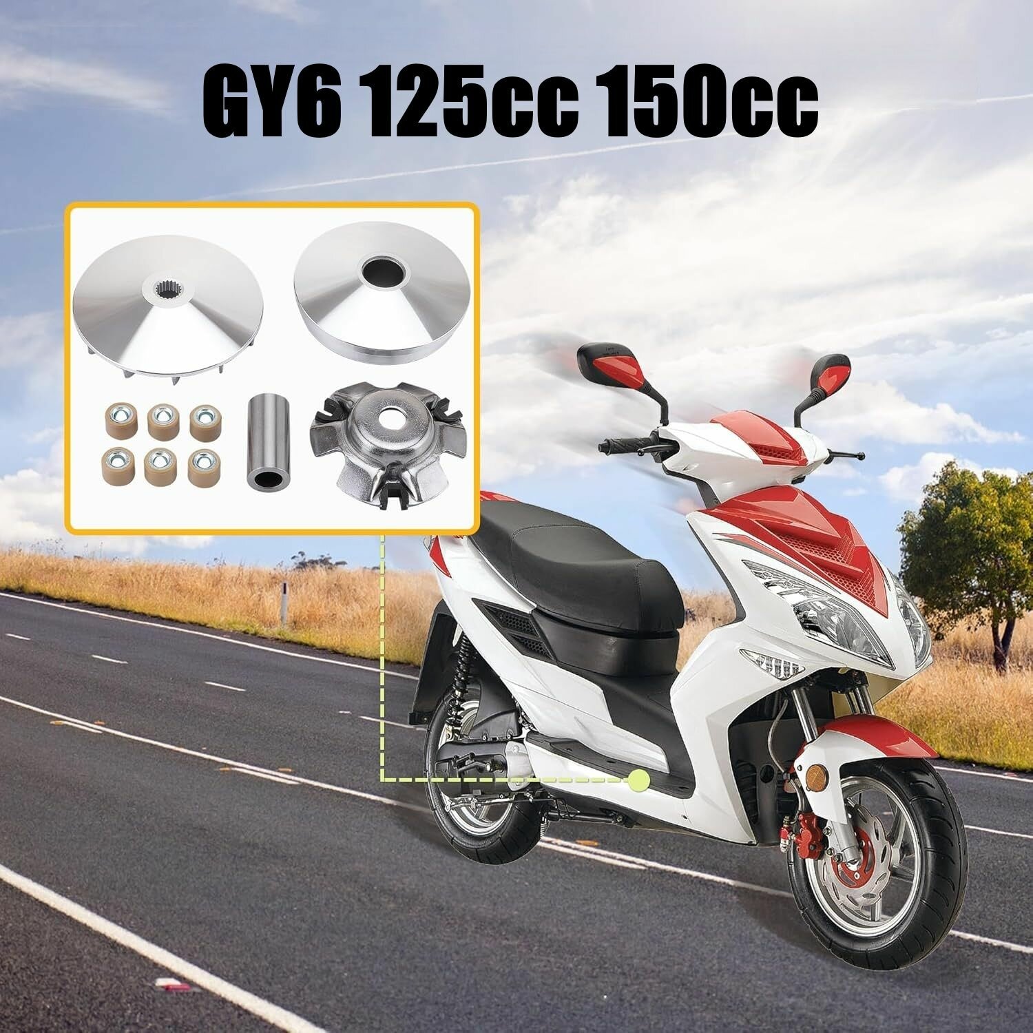 Передний вариатор для скутера, ATV, GY6 125cc 150cc 152QMI 157QMJ