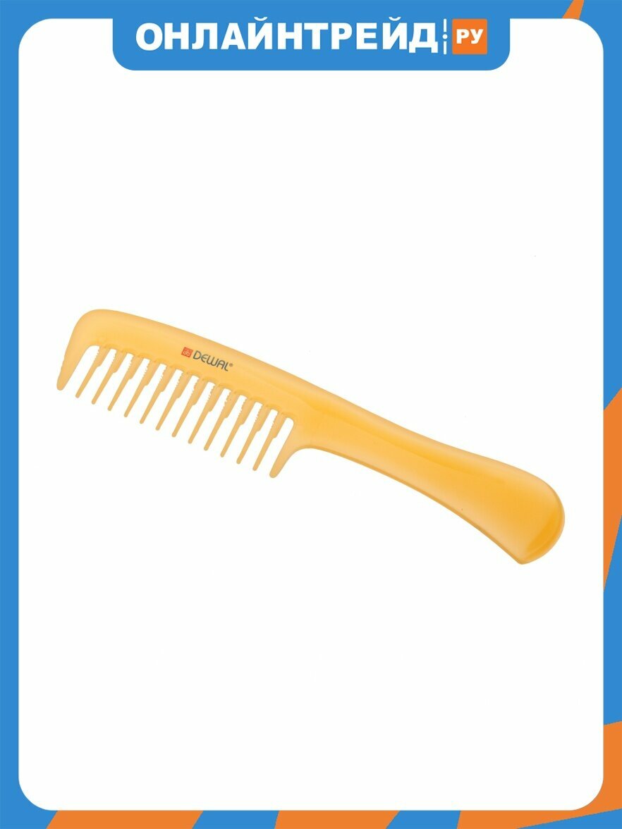 Расческа рабочая Dewal Professional DEWAL PROSUN с ручкой, желтый 20 см