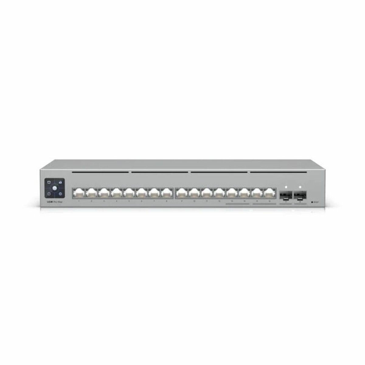 Коммутатор Ubiquiti Networking interface, (12) GbE RJ45 ports (4) 1/2.5 GbE RJ45 ports (2) 10G SFP+ ports; Total non-blocking throughput, 42 Gbps; Switching capacity, 84 Gbps