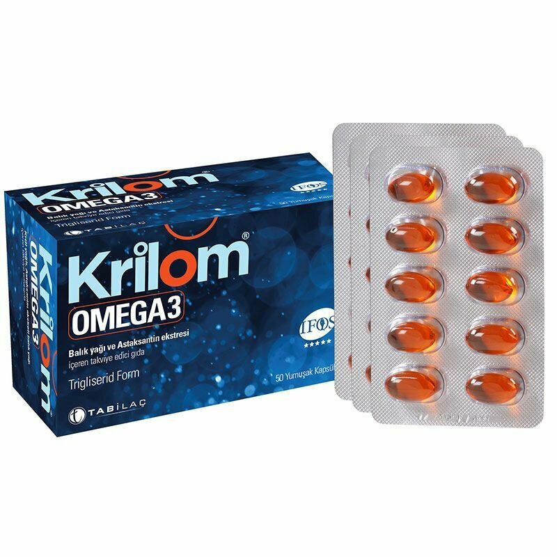 Krilom Omega-3 50 Капсулы - Капсулы с омега-3 из криля для сердца, мозга и суставов для сердца для мозга для суставов