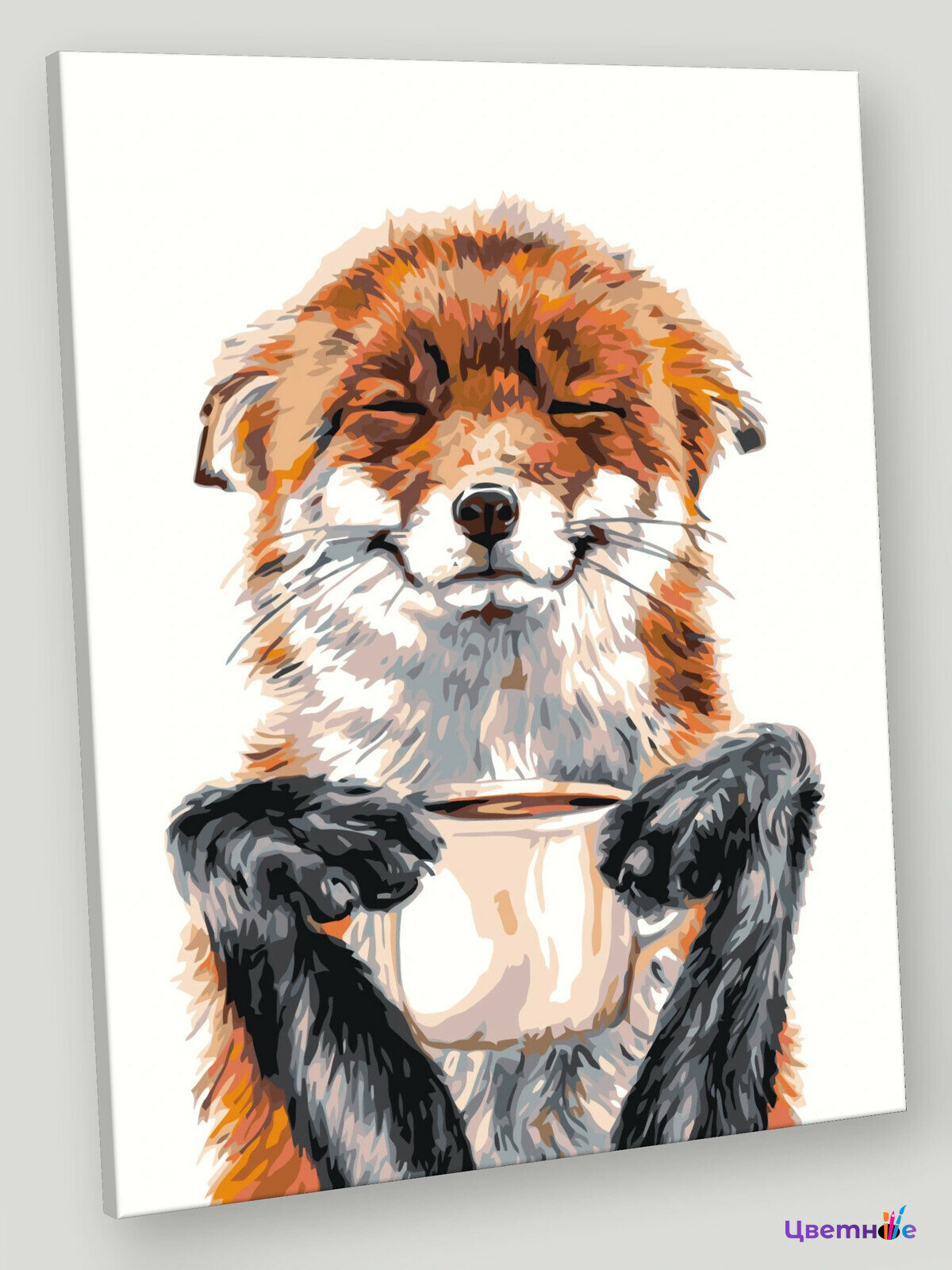Картина по номерам "Лис - кофеман", 40x50 см, Живопись по номерам