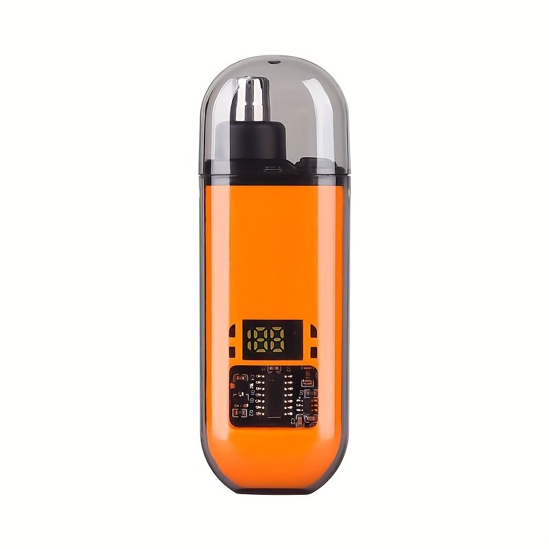 Триммер для носа и ушей FEIYBA, USB-зарядка, мини, двустороннее лезвие, аккумулятор Li-ion, ABS-пластик, в комплекте футляр, оранжевый